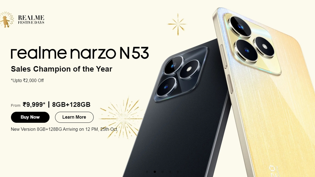 Realme Narzo N53 8GB/128GB Model Launched in India: Check Price, Specs ...